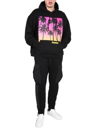 Dsquared2 Sunrise Print Cotton Sweatshirt - Black