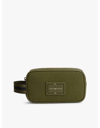 Tommy Hilfiger Trousse de toilette avec &eacute;tiquette logo en textile - Vert olive