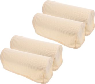 DOITOOL 2 Paare Elastische Armlehnenbezüge aus Polyester rutschfest Flexibler Sofaschutz für Sessel und Couch Waschbar Strapazierfähig Passend Beiger Möbelarm