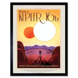 Fine Art Prints Kepler-16b Relax Land Two Suns NASA Space Tours Travel Art Print Framed Poster Wall Decor 12x16 inch Platz Reise Wand Deko