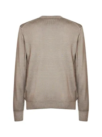 Etro Mens Wool Sweater Two-Tone Mud