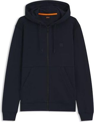 BOSS Hommes Zetalky Sweat zipp&eacute; &agrave; Capuche en Molleton de Coton avec Patch logot&eacute; Ton sur Ton