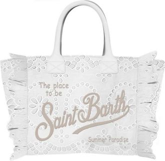 MC2 Saint Barth Femme, Sacs, Blanc, Taille: ONE Size Sac bandouli&egrave;re Vanity Canvas