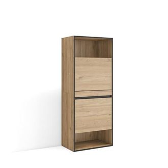 Skraut Home | Schuhregal, Schuhschrank | Schuhaufbewahrung | 60x145x35 cm | F&uuml;r Schlafzimmer, Zimmer | Schuh-Organizer | Moderner Stil | Eiche