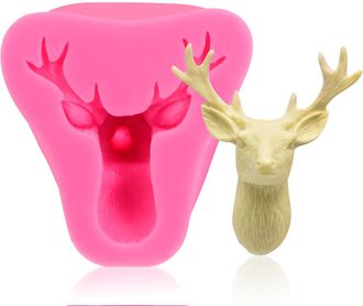 BESTONZON Seifenform Aus Silikon Spitzenpapier Form Zur Kerzenherstellung Hirsch-seifenformen Hirschkopf-fondantform Weihnachtsgeweih Silikonform Silikonformen 