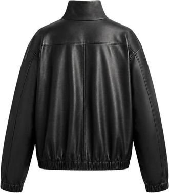 Saint Laurent Leather Bomber Jacket - Black