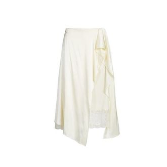 Acne Studios Jupe satin&eacute;e avec dentelle asym&eacute;trique