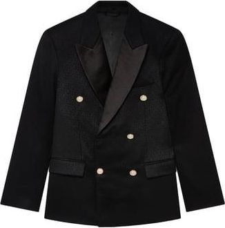 Casablanca Blazer imprim&eacute; logo &agrave; fermeture crois&eacute;e en laine m&eacute;lang&eacute;e