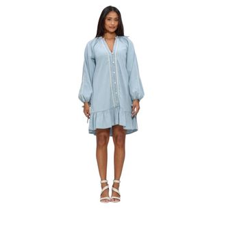Notre-V Nv-Herlinda Shirt Dress - - Dresses - Damen - Blau - S
