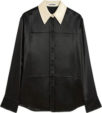 Jil Sander Flie&szlig;endes Satinhemd - - Blouses & Shirts - Damen - Schwarzk - XS
