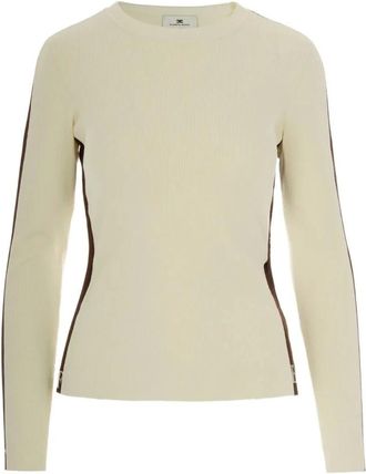 Elisabetta Franchi Femme, Pulls, Beige, Taille: 38 FR Maglia Tricot
