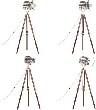 vidaXL Stehleuchte Dreibein Massivholz Mango 180 cm - Vintage Lampe - Stehlampe Wohnzimmer - Holzsäule - Dreibeinständer - Industrielampen - Home & Living