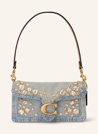 Coach Schultertasche Tabby Mit Schmucksteinen blau