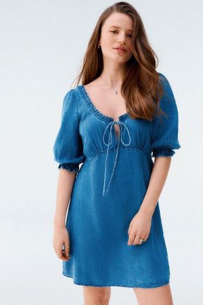 Next Jeanskleid Leichtes Mini-Sommerkleid aus Lyocell (1-tlg)