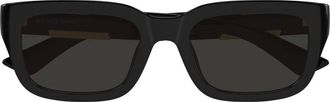 Bottega Veneta unisex, Accessoires, Noir, Taille: 54 MM Square Lunettes de soleil