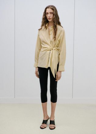 Mango Chemise rayures naud jaune pastel - Femme - XS - MANGO