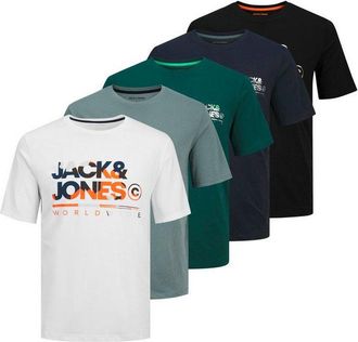 Jack & Jones Kurzarmshirt JJLUKE TEE SS CREW NECK 5PK MP (Packung, 5-tlg)