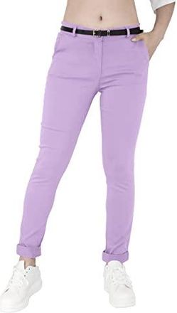 JOPHY & CO. Jophy & Co. Pantalon chino &eacute;lastique pour femme, avec ceinture (r&eacute;f&eacute;rence : 3008), lilas, XXL