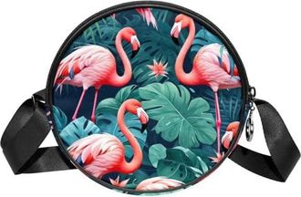 Generic Sac &agrave; bandouli&egrave;re Circle pour femme, petit sac &agrave; bandouli&egrave;re rose avec fermeture &eacute;clair, bretelles r&eacute;glables, sac &agrave; main rond d&eacute;contract&eacute; pour femmes 
