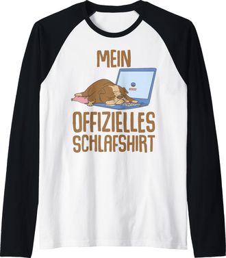 Jimbeels Mein Offizielles Schlafshirt | Englische Bulldogge Spruch Raglan
