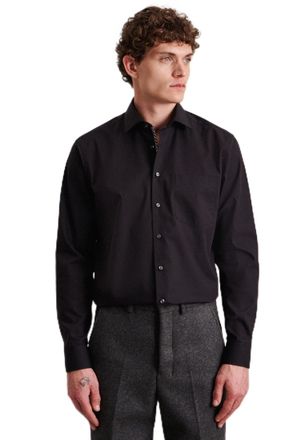 Seidensticker Herren Regular Fit Langarm Hemd, Schwarz, 38 EU