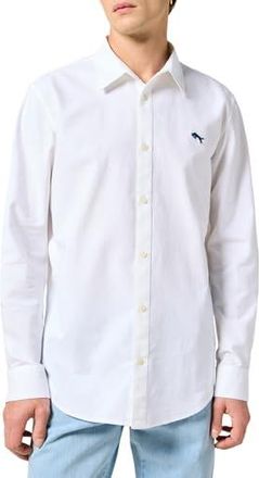 Wrangler Ls 1 pkt Shirt, Blanc Oxford, XXXL Homme