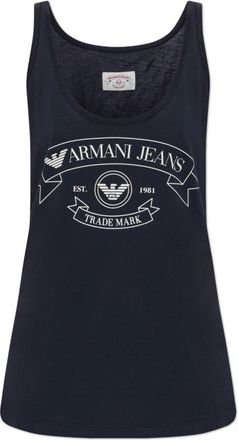 Emporio Armani Femme, Tops, Bleu, Taille: 38 FR D&eacute;bardeur Imprim&eacute; en Jersey