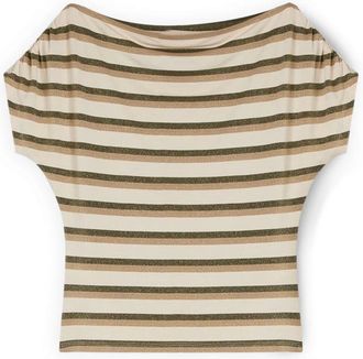 Motivi Femme, Blouses et Chemises, Vert, Taille: 36 FR T-shirt &agrave; rayures Lurex