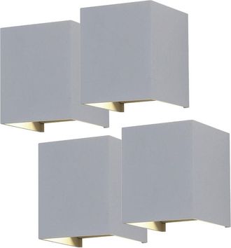 ETC Shop 4er Set LED Wand Leuchten Veranda ALU UP DOWN Lampen Lichtschein verstellbar