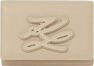 Karl Lagerfeld Portemonnaie - MEDIUM K/AUTOGRAPH PATCH BIFOLD Geldb&ouml;rse - Gr. unisize - in Beige - f&uuml;r Damen