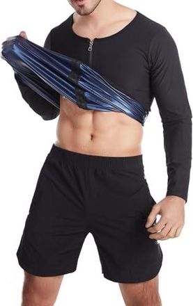 Generic T-shirt de musculation confortable à manches longues pour homme, bleu, 4XL