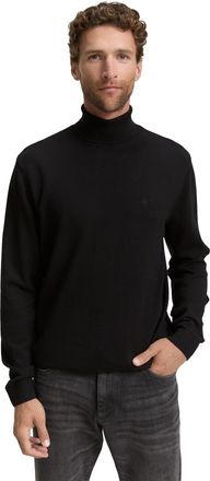 Tom Tailor Herren 1048013 Rollkragenpullover aus Baumwolle, 29999-Black, XXL
