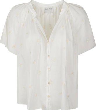 Forte_Forte Femme, Blouses et Chemises, Beige, Taille: 36 FR 14090 Chemisier l&eacute;ger semi-transparent &agrave; d&eacute;tail de