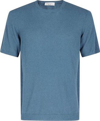 Roberto Collina Homme, Tops, Bleu, Taille: M Girocollo MC