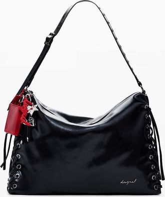 Desigual Grand sac tress&eacute; - Noir brillant