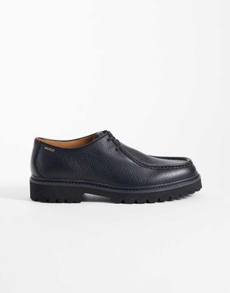 HUGO BOSS HUGO Red chaussures derby en cuir &agrave; lacets noires