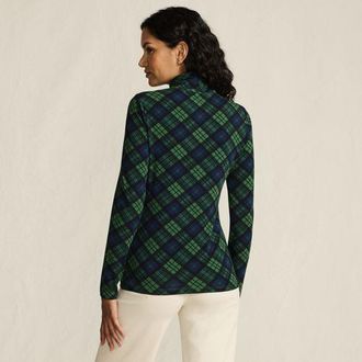 Lands End Rollkragenshirt aus Baumwoll/Modalmix, Damen, Gr&ouml;&szlig;e:32-34 regular, Gr&uuml;n, Baumwolle/Elasthan/Baumwolle Modal, by Lands End