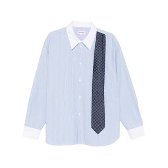 Charles Jeffrey Loverboy Loverboy by Charles Jeffrey, Homme, Chemises, Bleu, Taille: L Chemise &agrave; rayures et col &agrave; pointes avec liens