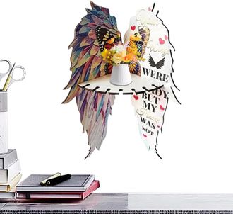 Generic Butterfly Wall - Angel Wing Schwimmendes, Holz Display Rack, Stilvolles Boho-Design | Dekoratives Eckregal Für Wanddekoration D