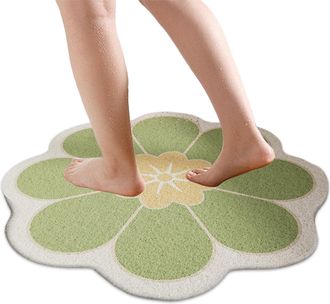 Generic Rutschfeste Badezimmermatte, Badezimmerbodenmatte,Multifunktionale Badteppichmatte Blumenbadvorleger - Praktischer Badezimmer-Duschteppich Duschmatte 