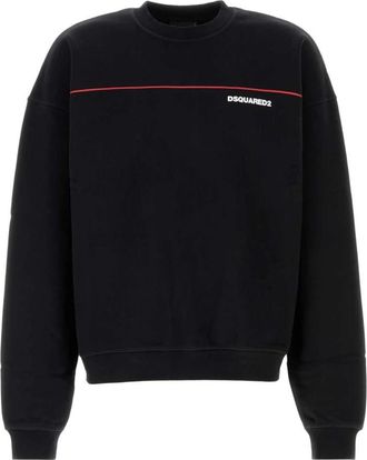 Dsquared2 Homme, Sweatshirts et sweats &agrave; capuche, Noir, Taille: M Cotton SweaT-shirt