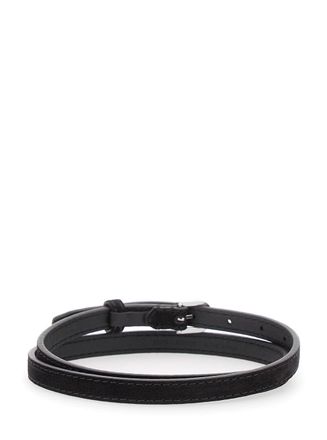 Toteme Womens Brown Suede Belt With Logo Detail