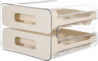 Cabilock ABOOFAN Eierbeh&auml;lter Aus Kunststoff Mit Schiebemechanismus Stapelbar F&uuml;r K&uuml;hlschrank F&auml;cher Transparente Aufbewahrungsbox Eierorganizer Mit Separaten 