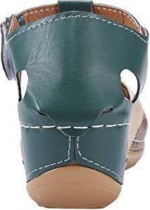 Generic Sandales d&eacute;t&eacute; confortables pour femme - Style compens&eacute; - Taille - Grandes chaussures &agrave; talon creux - Sandales pour femme, vert, 38 EU