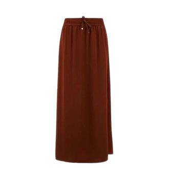 Herno Jupe Longue Unie avec Cordon de Serrage - Femme - Jupes - Brun - Taille: 44 FR