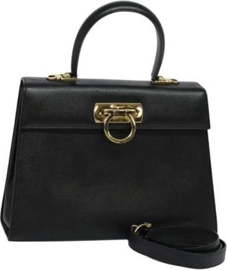 Ferragamo Pre-owned Cuir sacs-main - Femme - Pre-owned - Noir - Taille: ONE Size