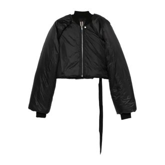 Rick Owens Homme, Vestes, Noir, Taille: L Veste Noire Convertible pour un Style Polyvalent