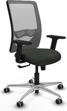 Piqueras y Crespo Schwarzer B&uuml;rostuhl Zulema mit 2D-Armlehnen, h&ouml;henverstellbare Lendenwirbelst&uuml;tze, ausgestattet mit Sincro 3 Positionen und Schneidschaum, mit Rollen 