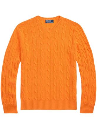 Polo Ralph Lauren Kaschmirpullover mit Zopfmuster - Orange