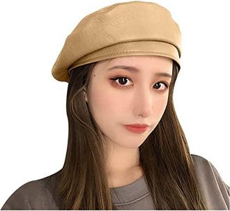 Generic Chapeau pour femme B&eacute;ret basque fran&ccedil;ais Casquette B&eacute;ret artiste B&eacute;rets B&eacute;rets Kadett, kaki, taille unique